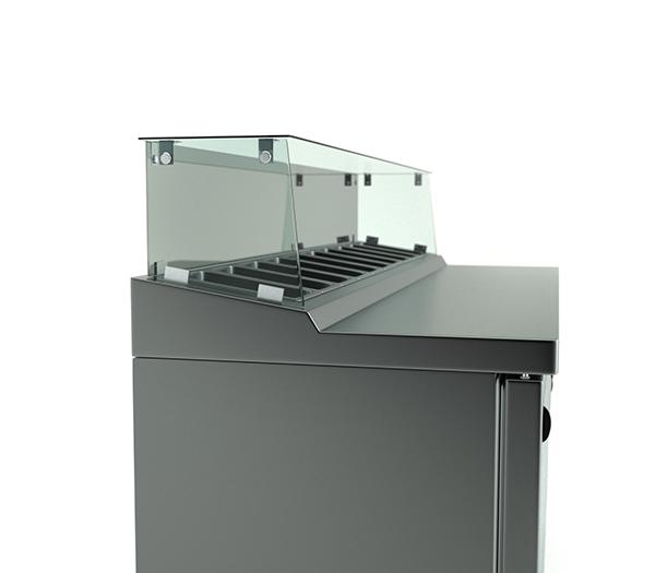 Inox τριπλό ψυγείο πάγκος salad bar μια σειρά λεκανάκια gn id 80