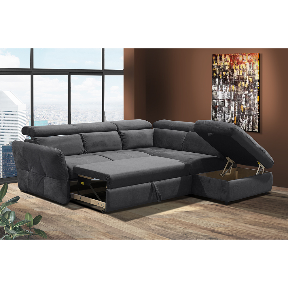 MONSERAT ΚΑΝΑΠΕΣ ΚΡΕΒΑΤΙ ΓΩΝΙΑ ΔΕΞΙΑ ΑΝΘΡΑΚΙ 254x224xH90cm c402994