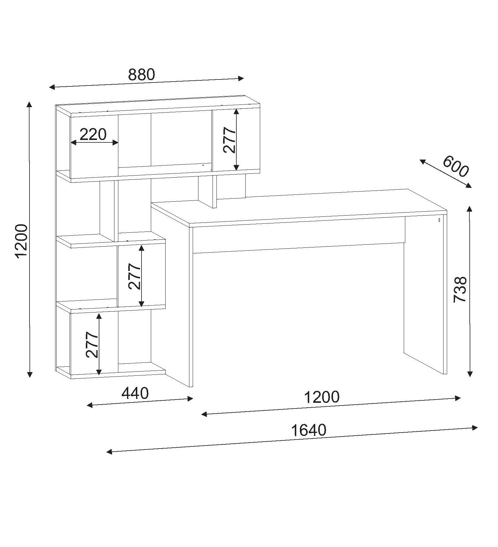 Γραφείο Appari λευκό καρυδί χρώμα μελαμίνη 164x60x120cm c438714