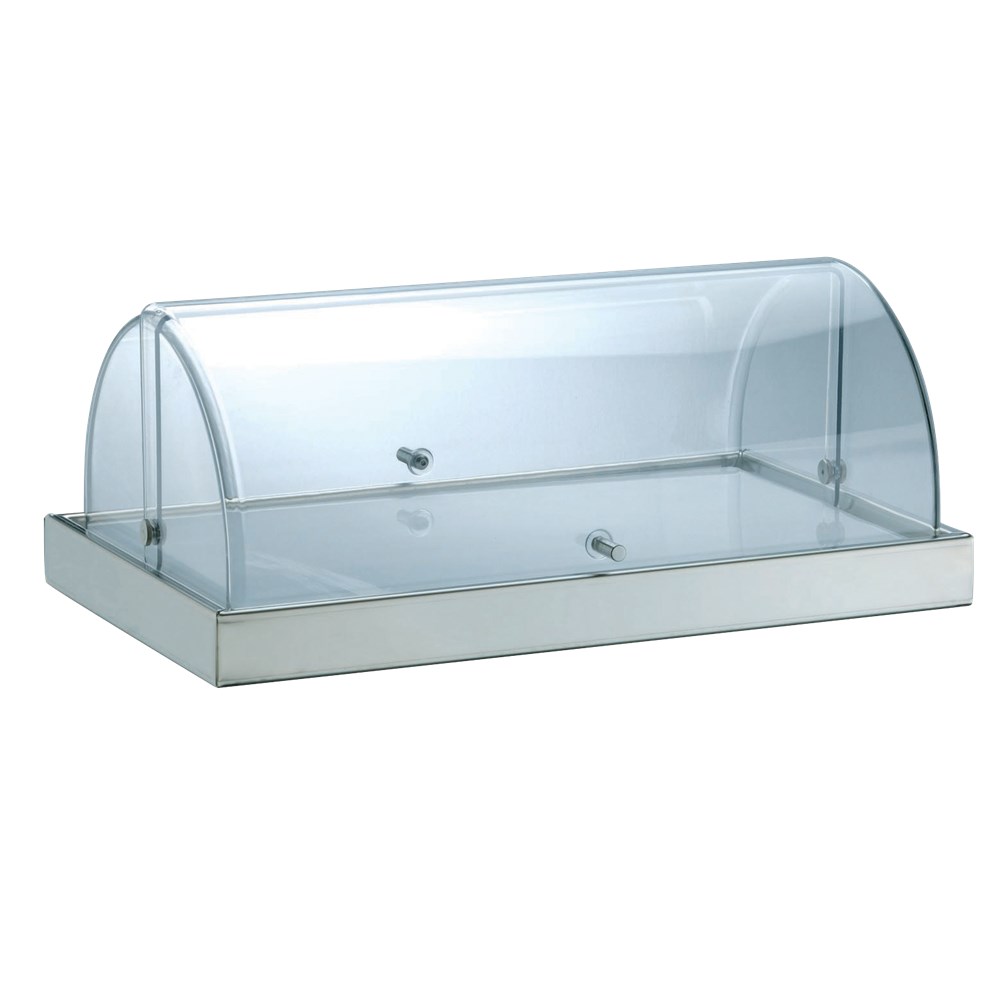 Ψυχόμενη βιτρίνα INOX με καπάκι Roll-Top, 50x30cm c56288