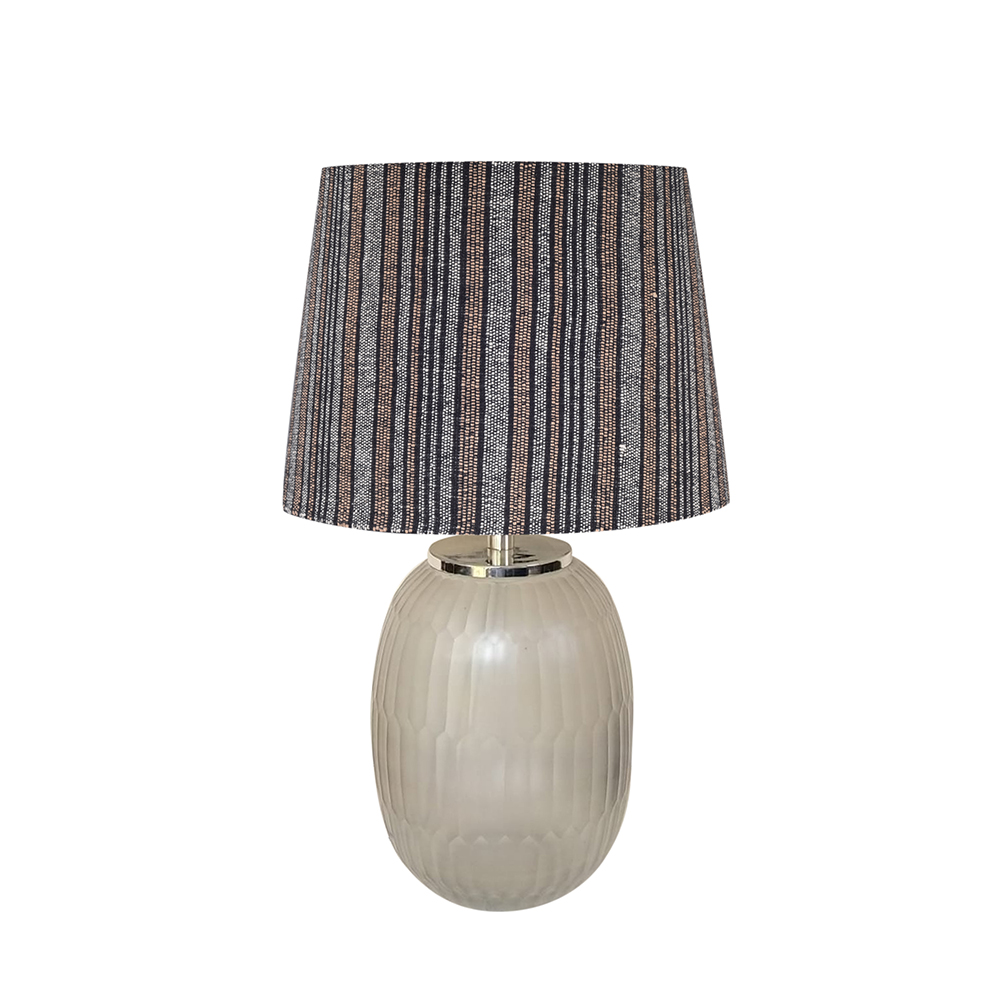 FUME ΕΠΙΤΡΑΠΕΖΙΑ ΛΑΜΠΑ ΓΥΑΛΙΝΗ ΓΚΡΙ Δ41xΥ63cm c61533